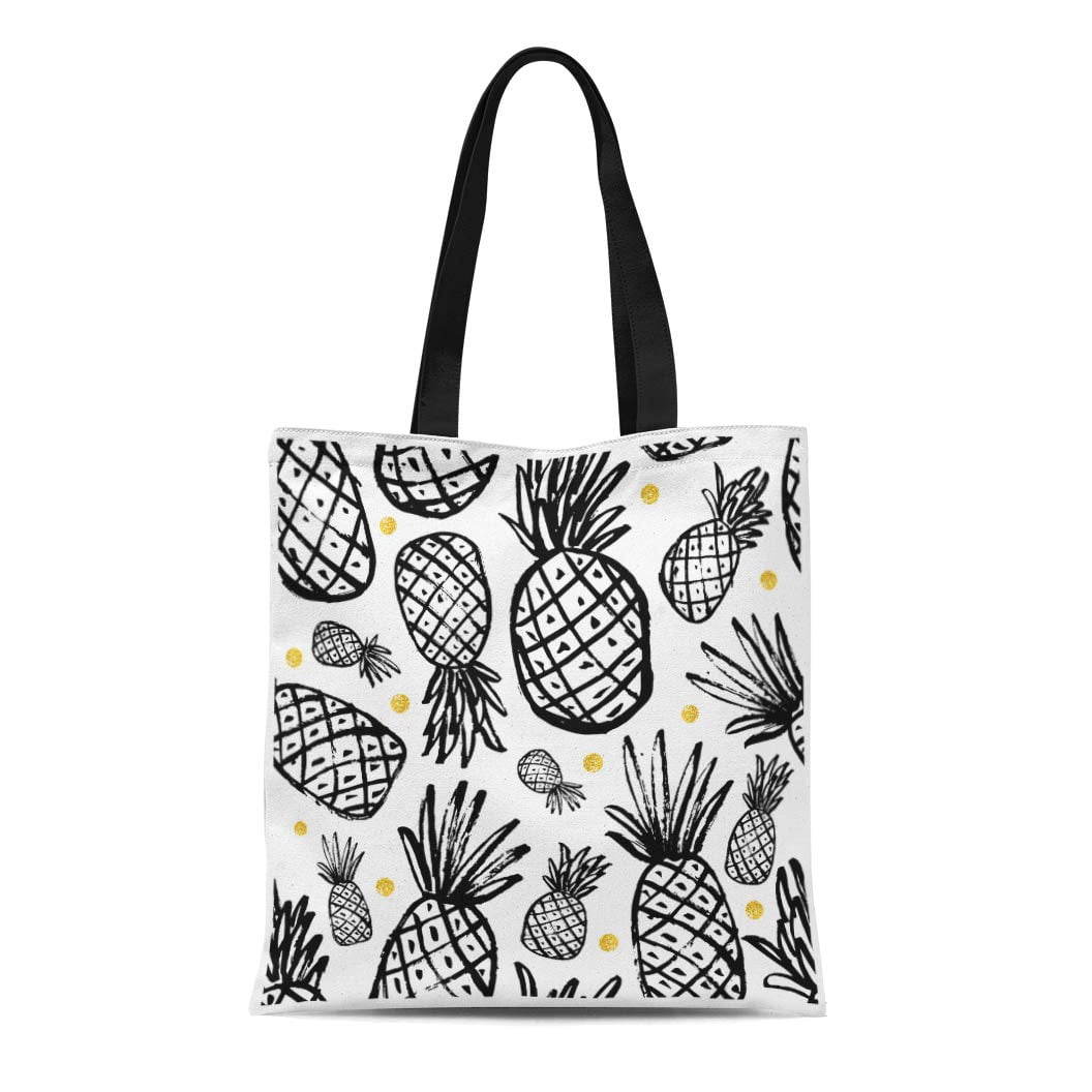 LADDKE Canvas Bag Resuable Tote Grocery Shopping Bags Orange Doodle ...