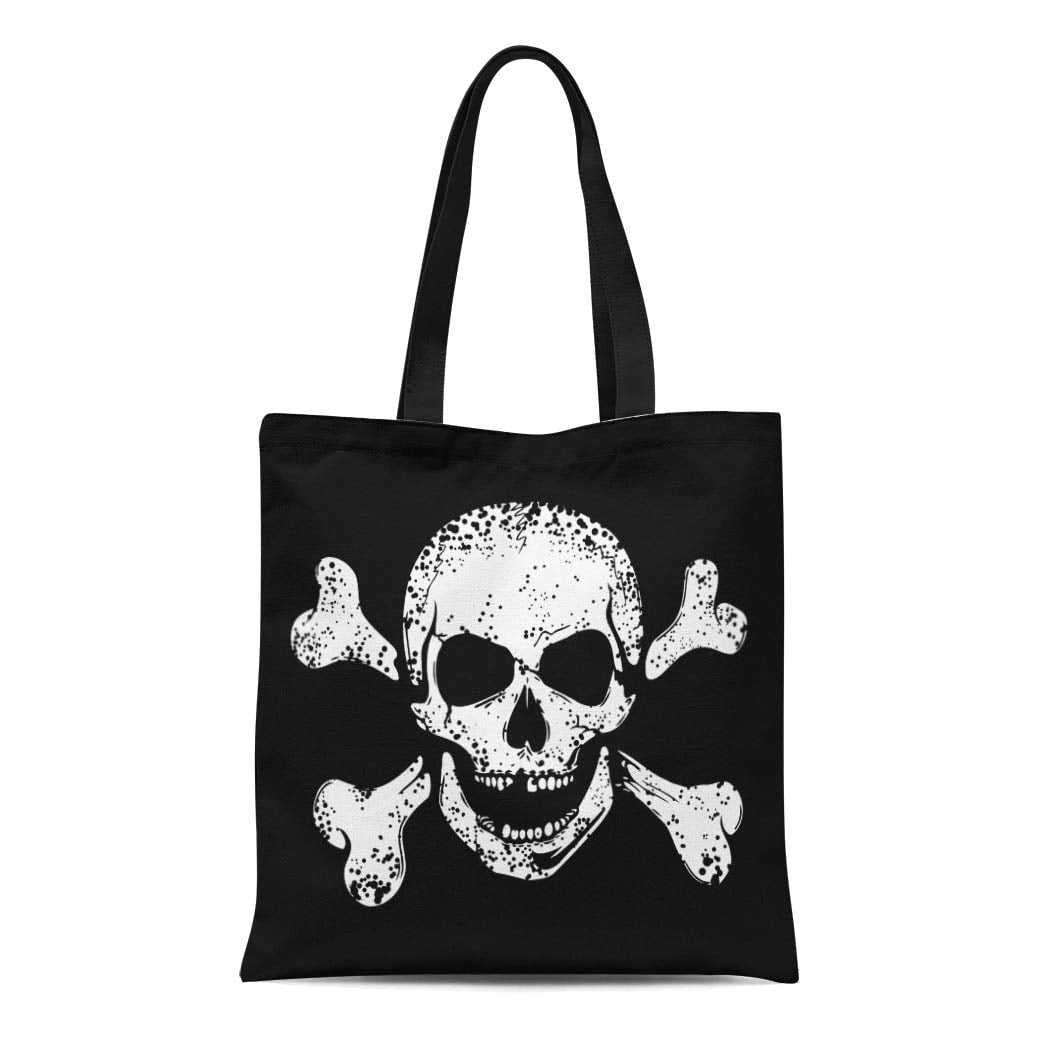 LADDKE Canvas Bag Resuable Tote Grocery Shopping Bags Skull Jolly Roger ...
