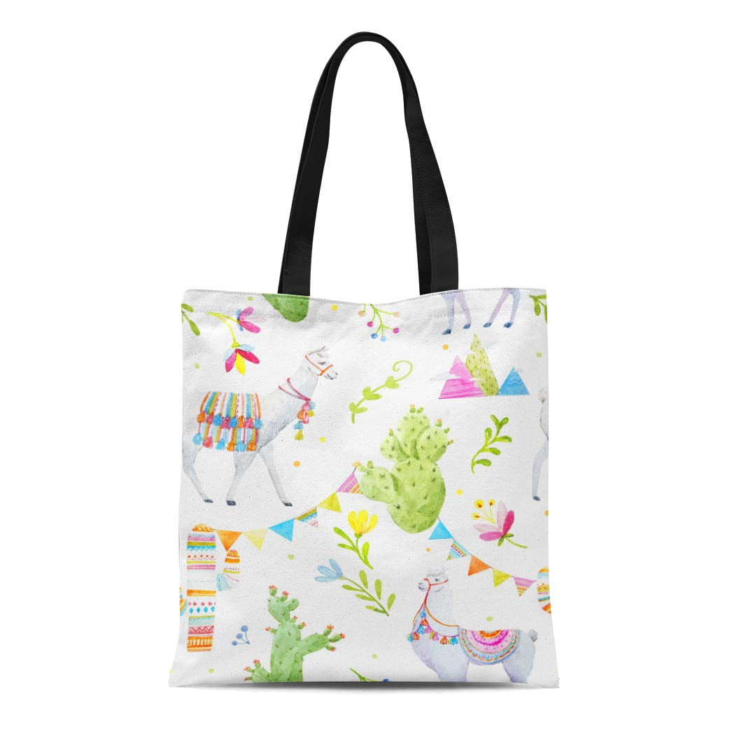 LADDKE Canvas Bag Resuable Tote Grocery Shopping Bags Watercolor ...