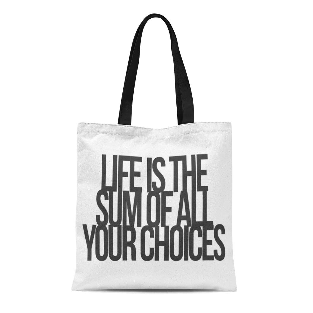 LADDKE Canvas Tote Bag Life Inspirational and Motivational Words Famous ...