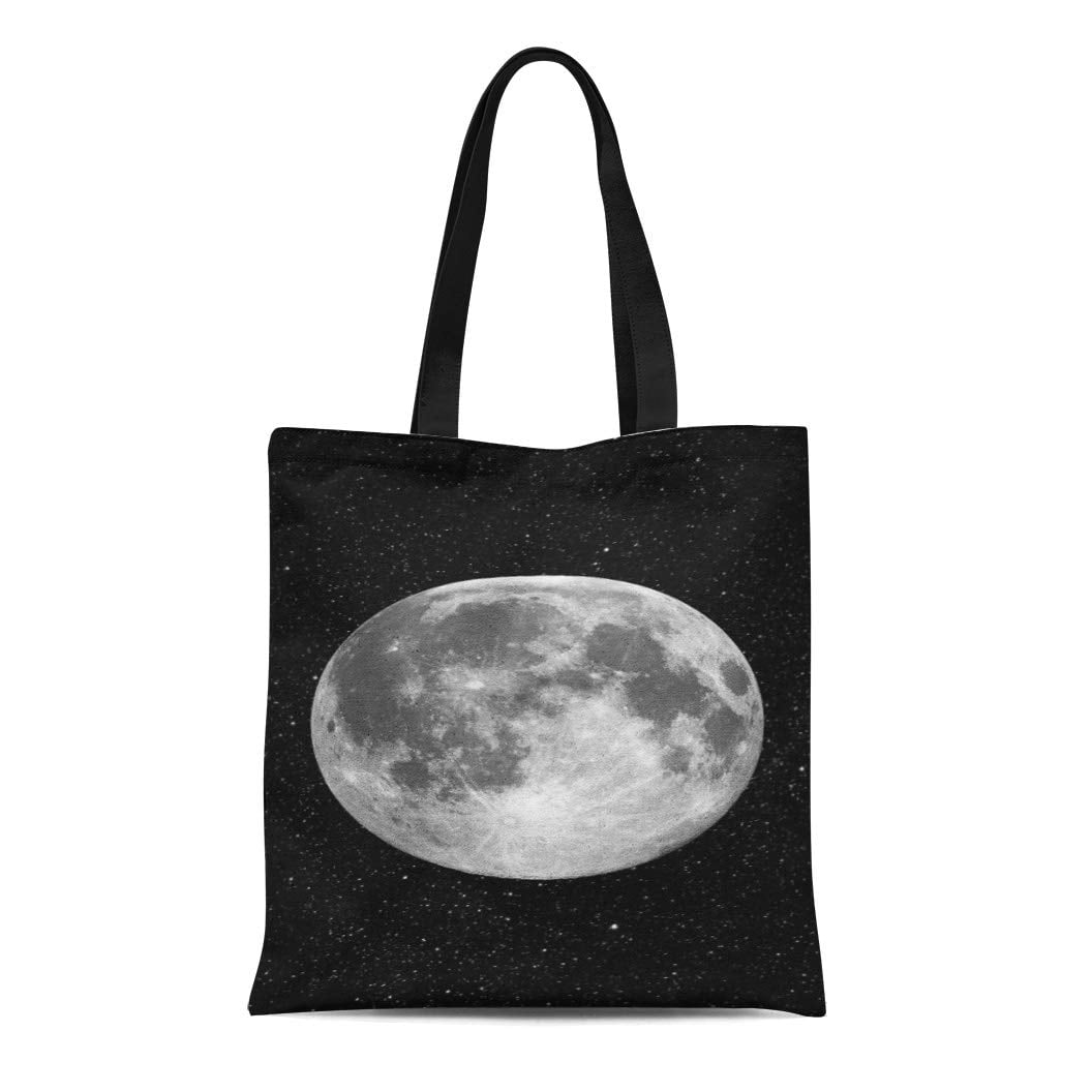 LADDKE Canvas Tote Bag Phases Full Moon Night Sky Stars Universe Nebula ...
