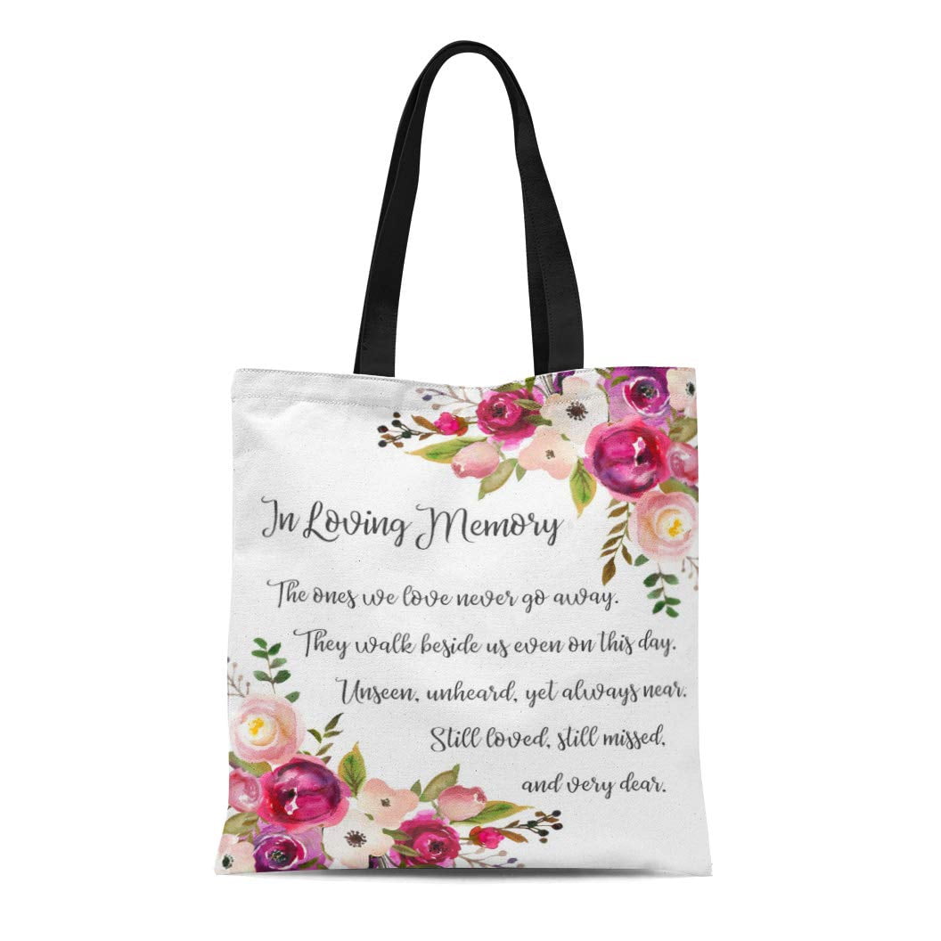 LADDKE Canvas Tote Bag Pink Wedding in Loving Memory Watercolor ...