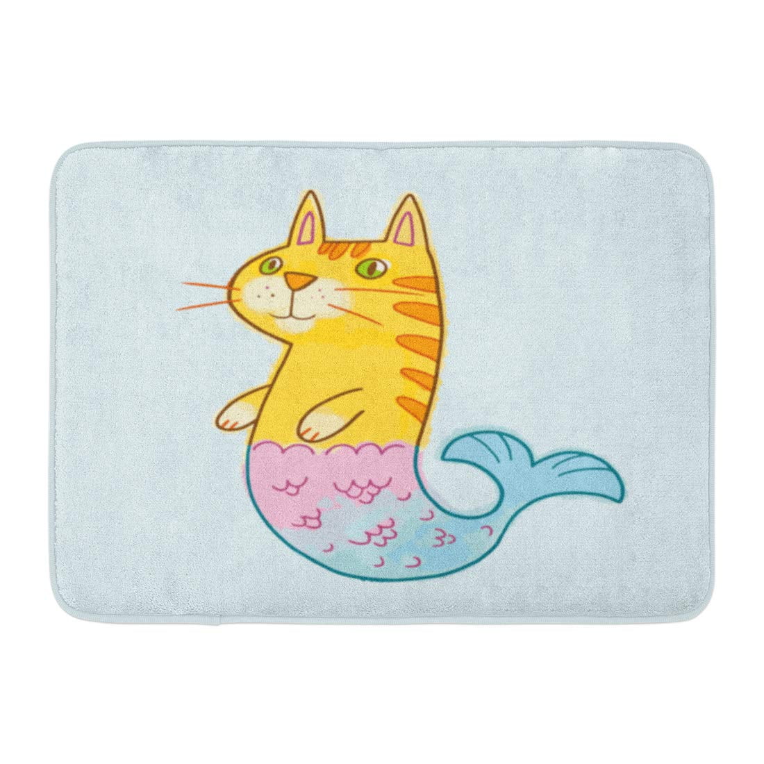 LADDKE Cartoon Cute Meow Maid Purr Cat Mermaid Catfish Drawing Feline ...