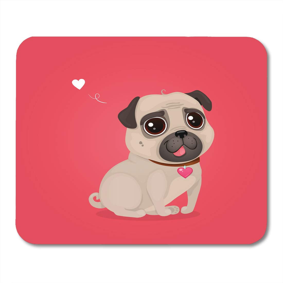 LADDKE Character Love for Valentine's Day with Cute Pug Cartoon Dog ...