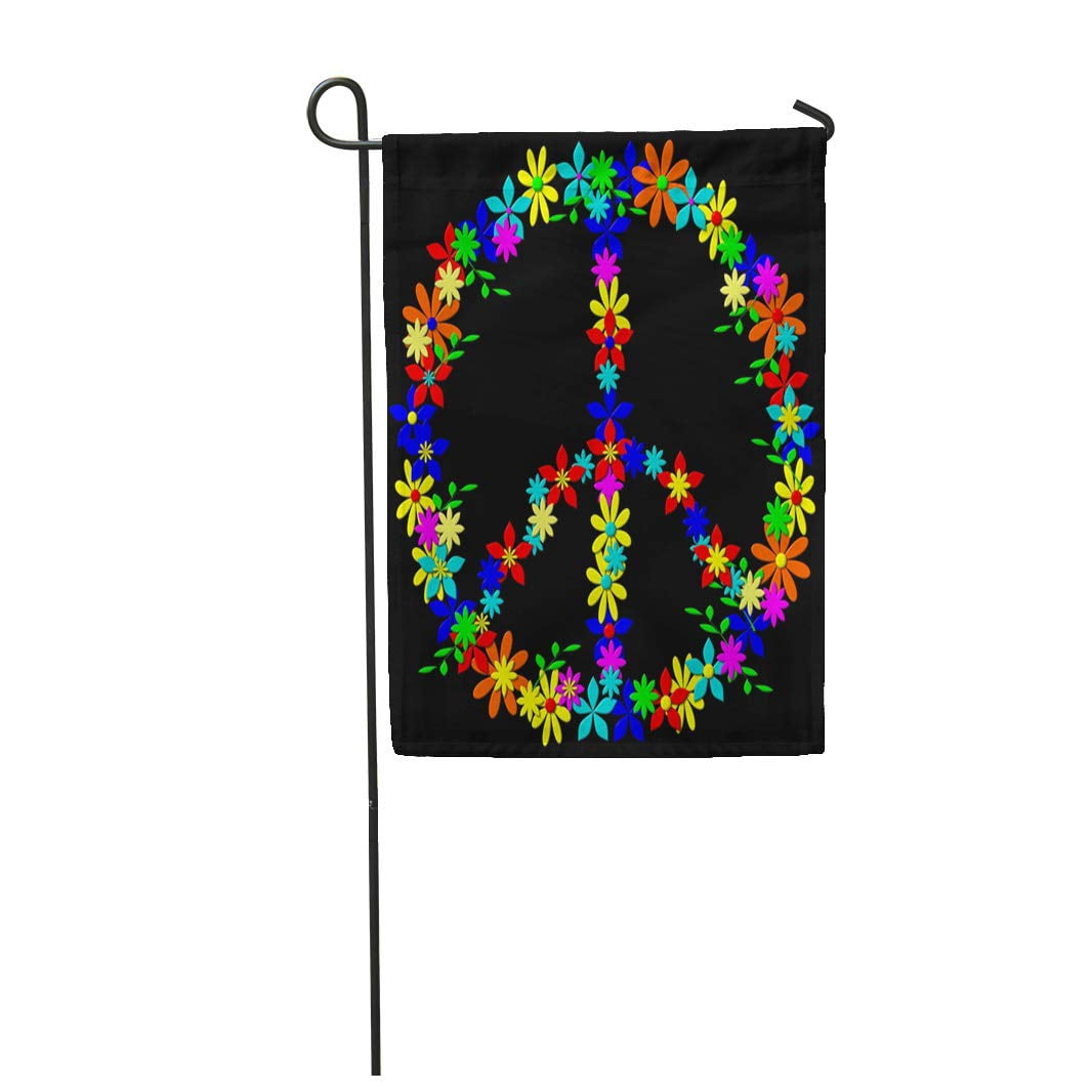 LADDKE Colorful 60S Groovy Retro Peace Sign Calm Character Child Garden ...