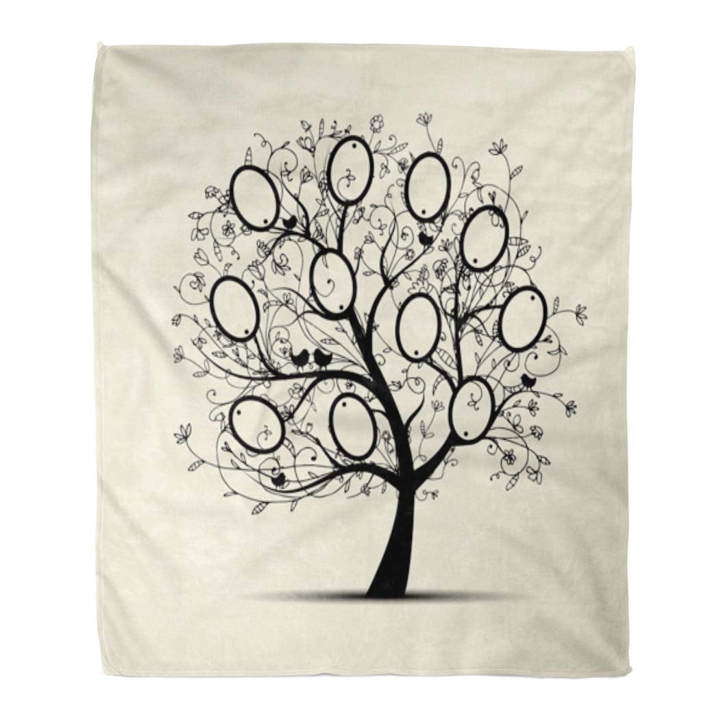 LADDKE Flannel Throw Blanket Black Collage Family Tree Insert Your ...