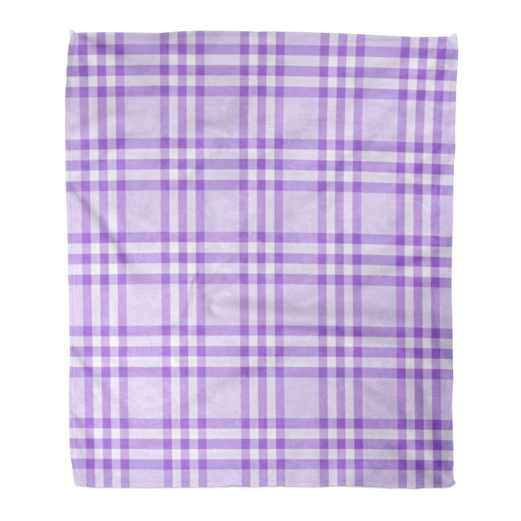 LADDKE Flannel Throw Blanket Blue Abstract Plaid Pattern Printing ...