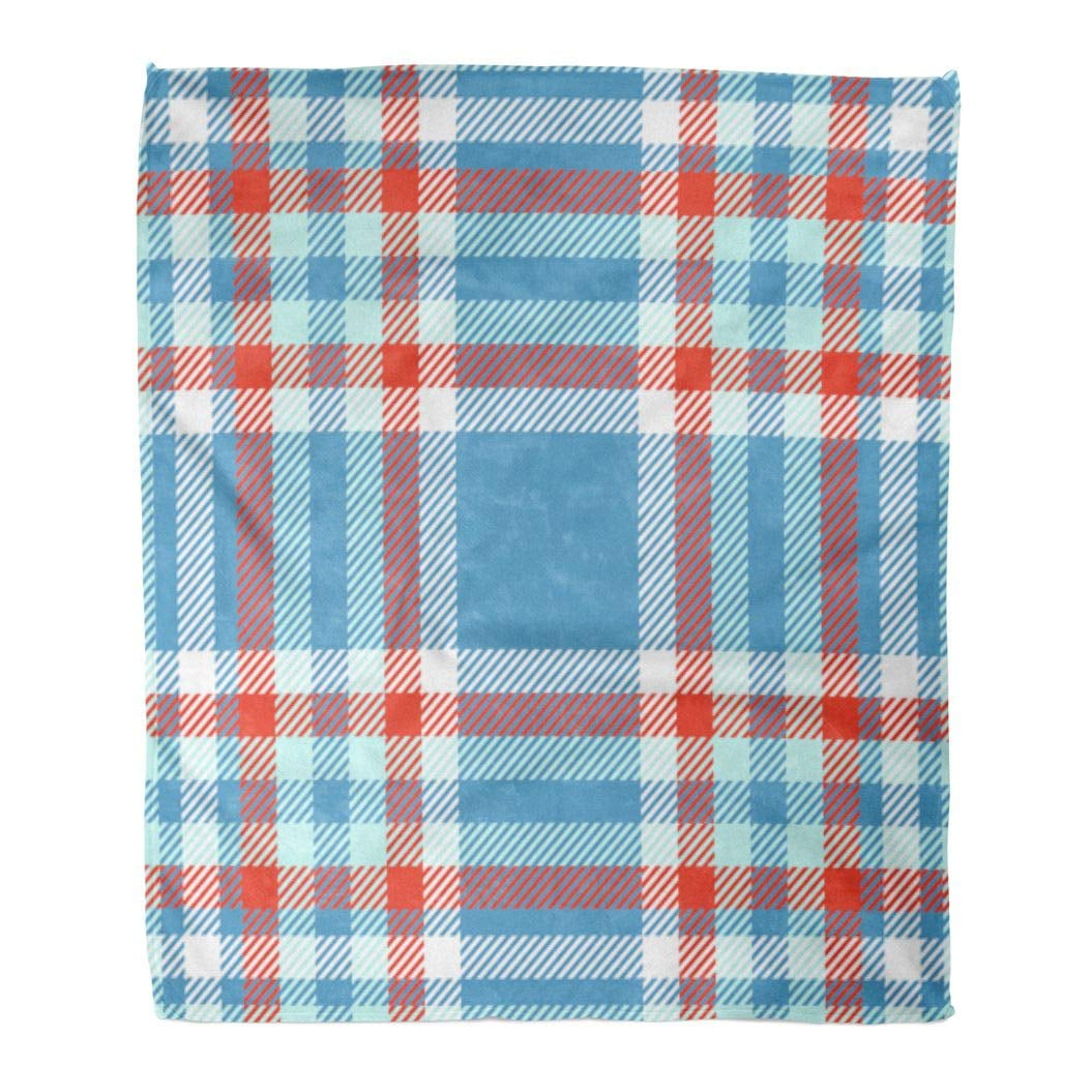 LADDKE Flannel Throw Blanket Checker Tartan Plaid Pattern Printing ...