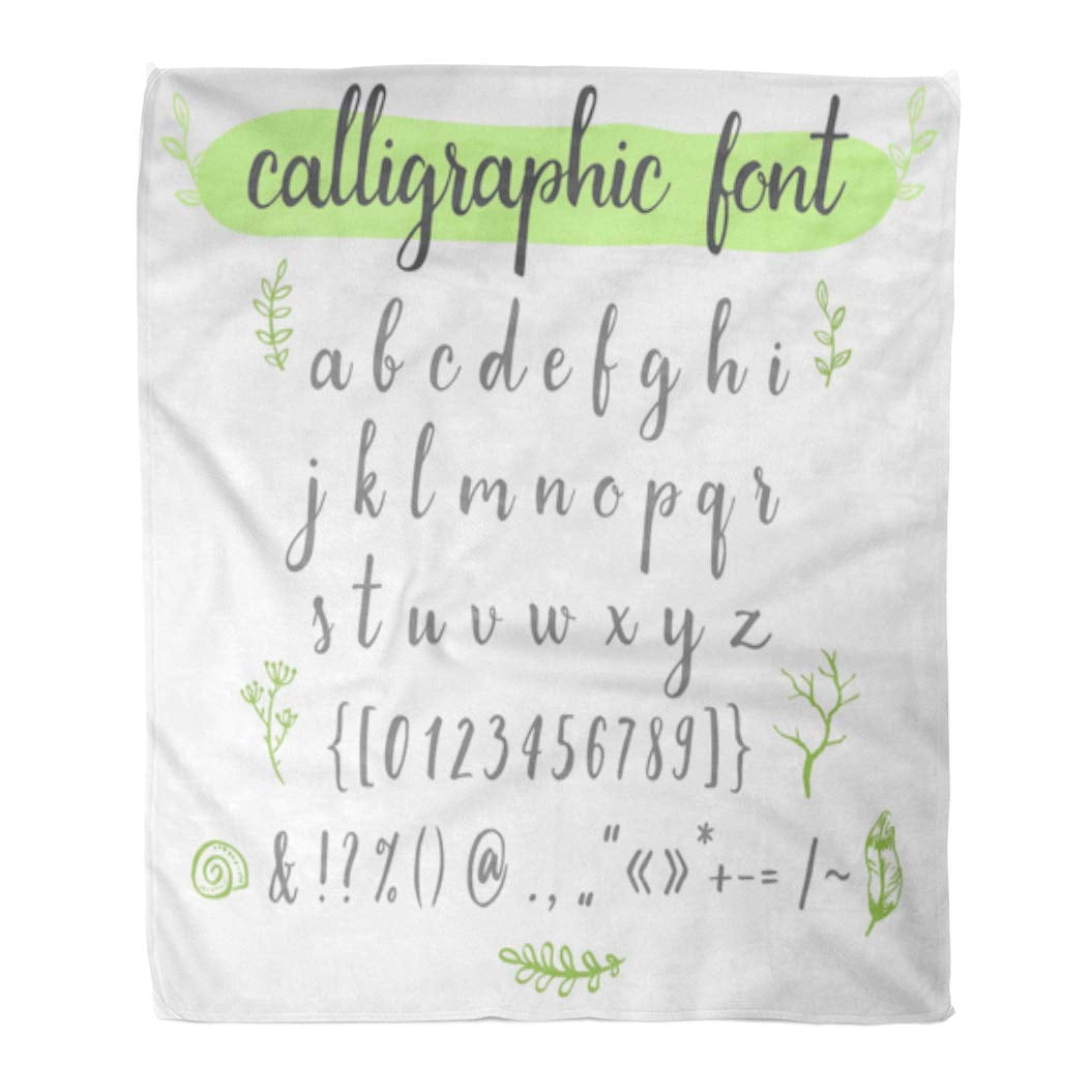 LADDKE Flannel Throw Blanket Cursive Calligraphic Numbers Ampersand and ...