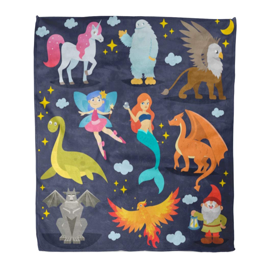 LADDKE Flannel Throw Blanket Mythological Mythical Creature Phoenix ...