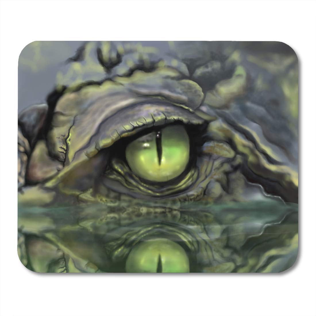 LADDKE Green Alligator Drawing of Crocodile Eye Brown Skin Lizard ...