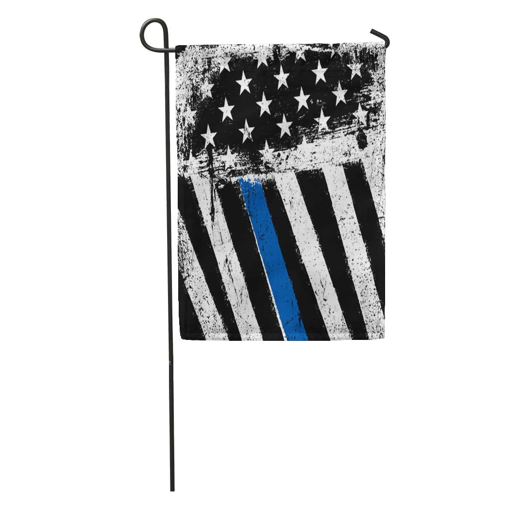 LADDKE Police American Flag Thin Blue Line Patriotic Honor Monochrome ...