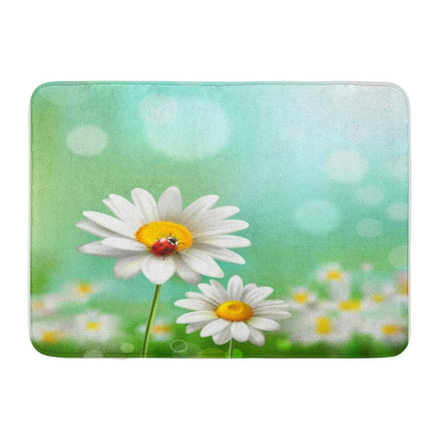 LADDKE Summer Meadow with Realistic Daisy Flower and Ladybug ...