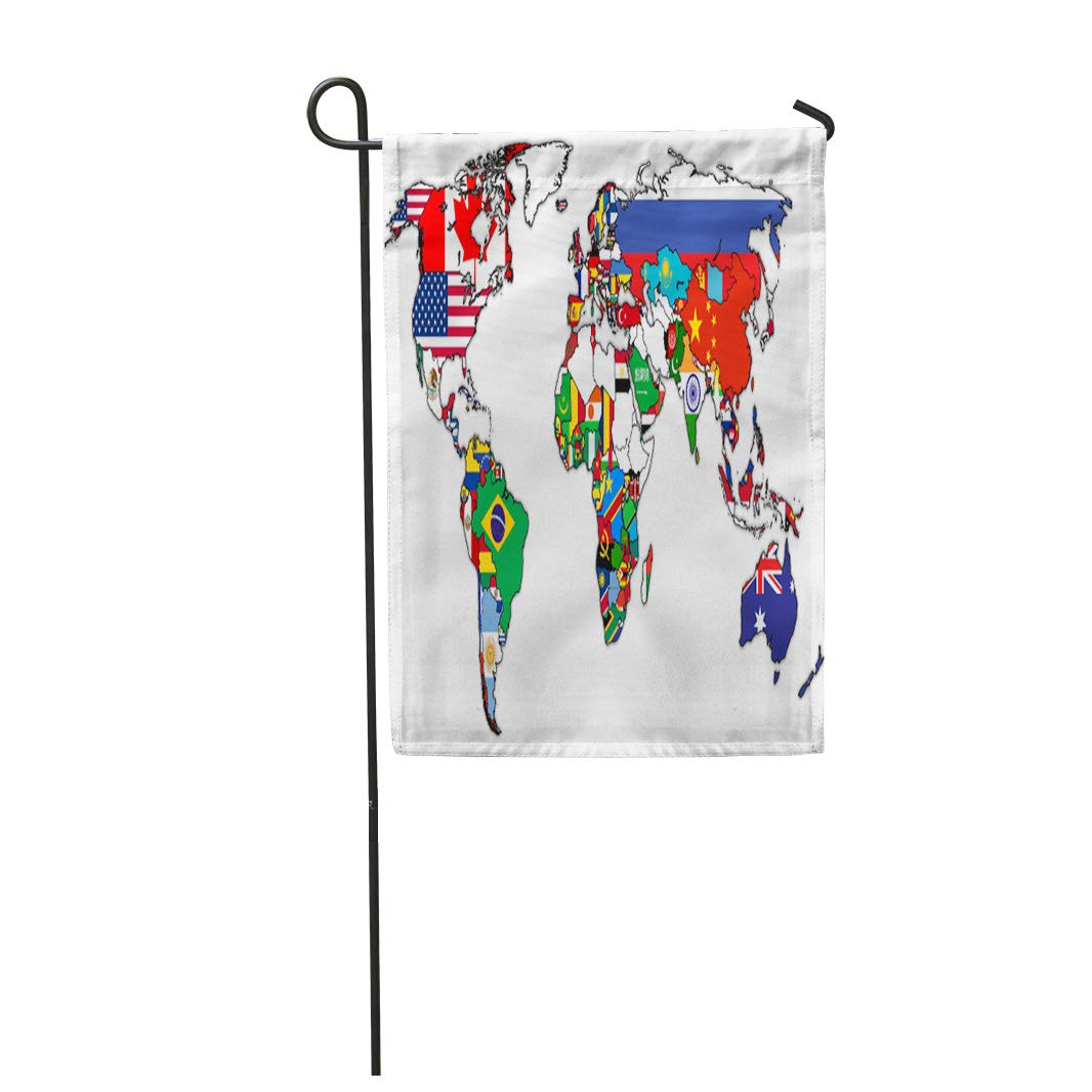 LADDKE World Trade Organization Member Countries Flags on Map National ...