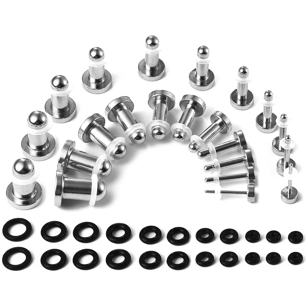 LADEMAYH 38PCS 0.5mm Increments Surgical Stainless Steel 316L Ear ...