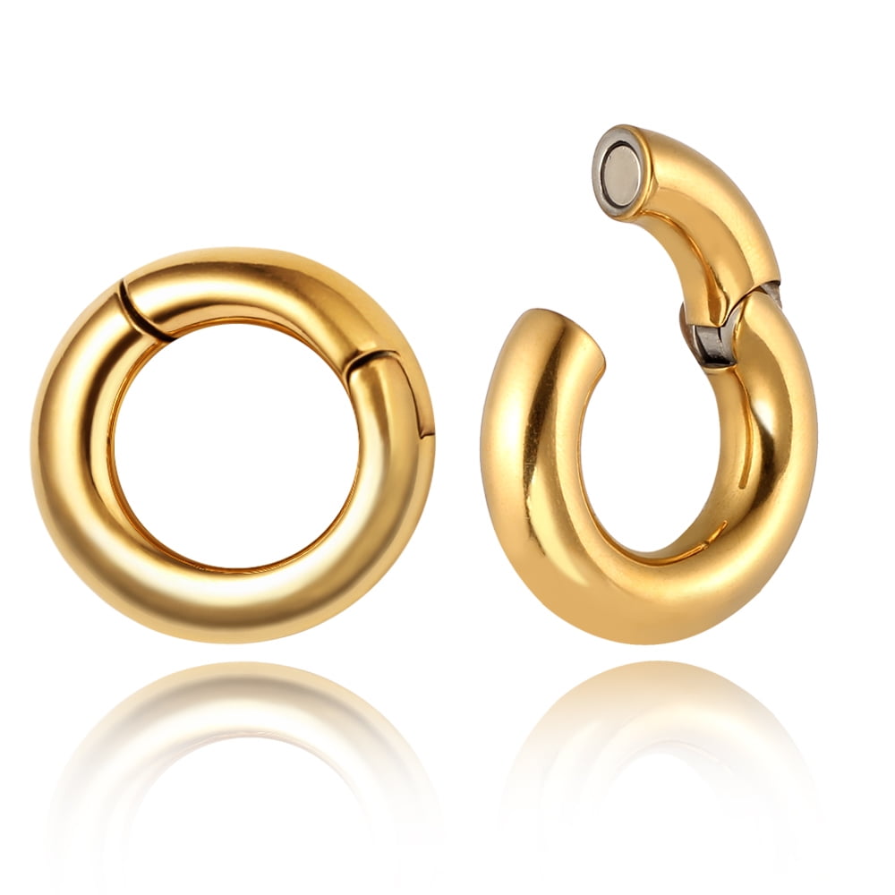 LADEMAYH Classic Ear Weights for Stretched Ears, Stylish Hoop 2g Ear ...