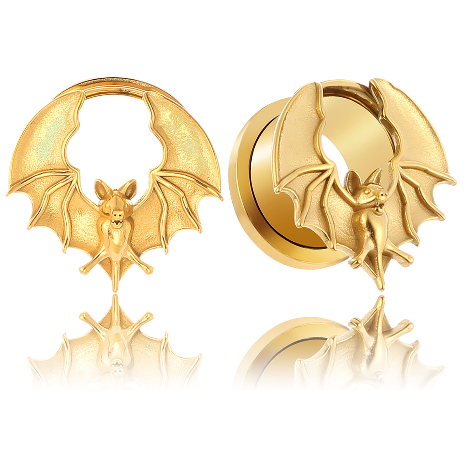 LADEMAYH Cool Bat Surgical 316L Stainless Steel Ear Plugs Tunnels ...