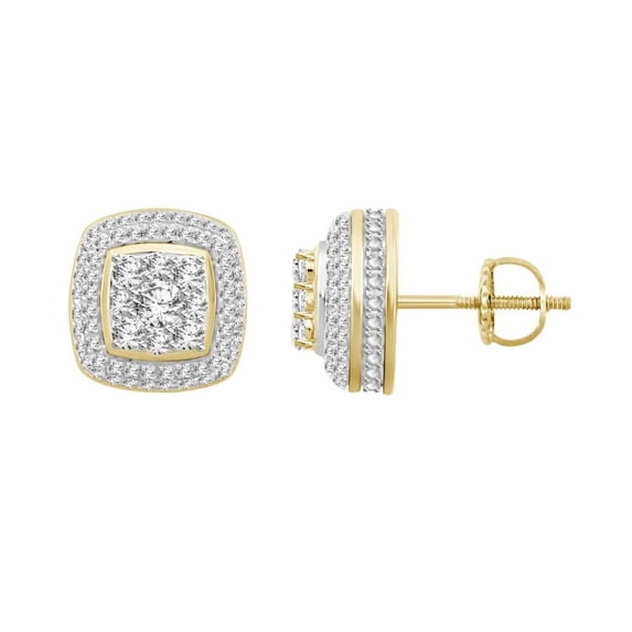 Bellano Women's Stud Earrings 1.00CT Round Diamond 10K Yellow Gold ...