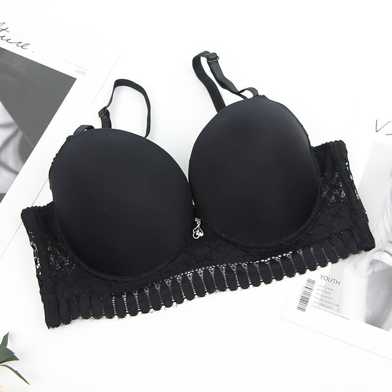 LADIGASU Bras for Women,Women's Solid Color Bra With Large Chest And ...