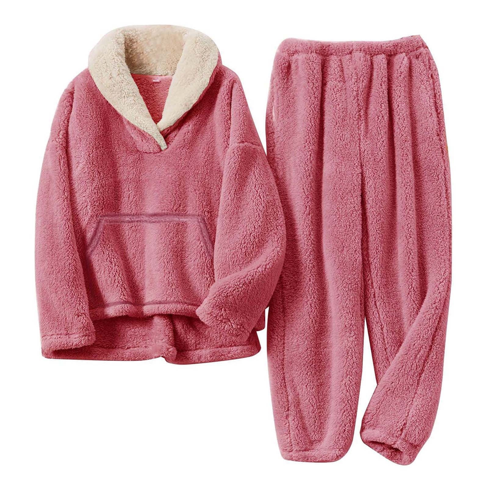 LADIGASU Girls Fleece Pants Sets Fuzzy 2 Piece Outfits Lapel Collar ...