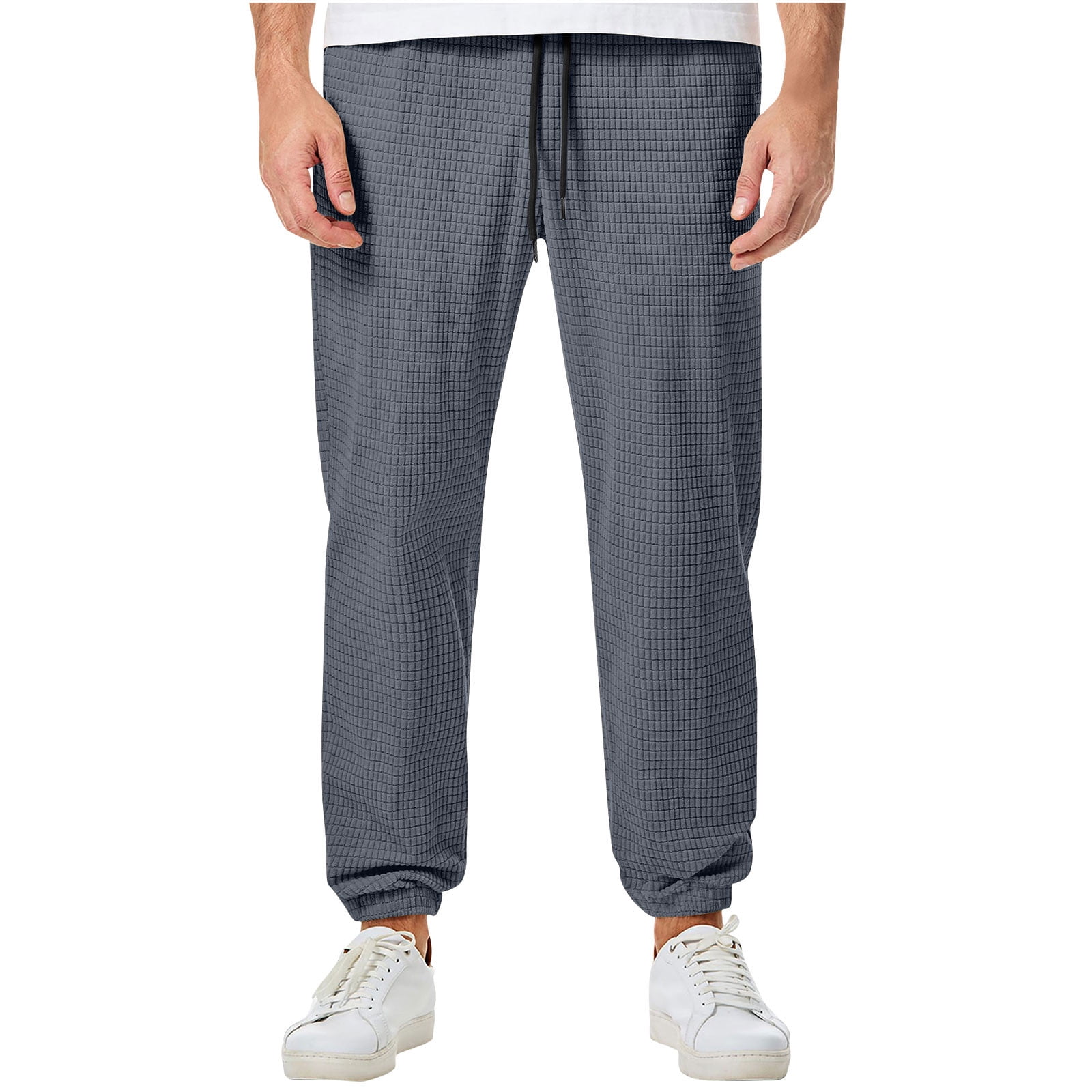 LADIGASU Mens SweatpantsMen's Solid Color Pocket Drawstring Casual ...