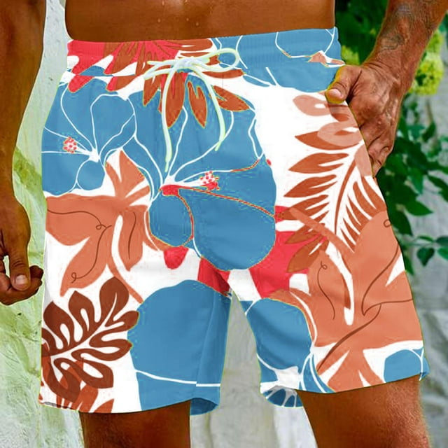 Ladigasu Mens Swim Trunks Quick Dry Beach Shorts Mesh Lining Swimwear