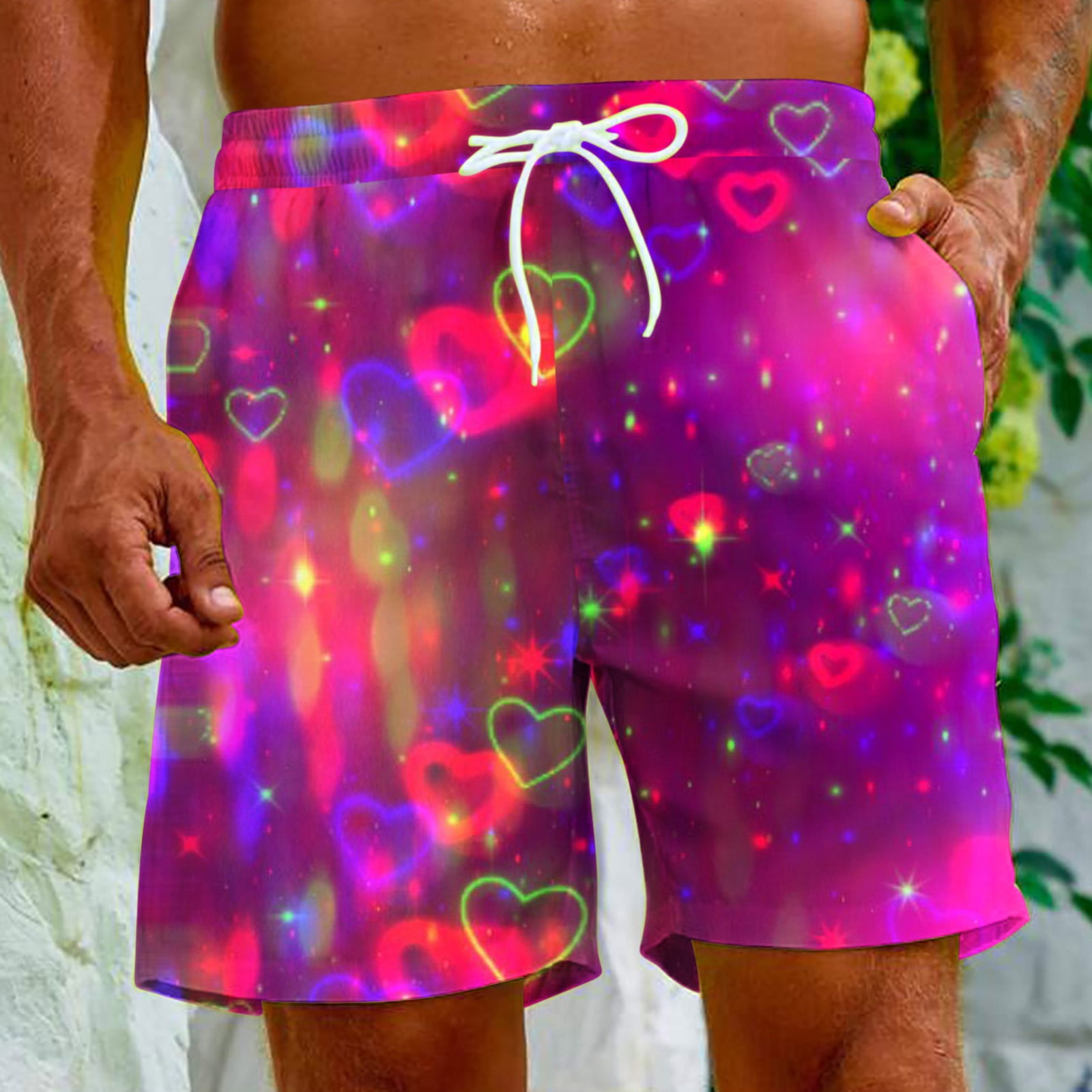 Ladigasu Mens Swim Trunks Quick Dry Beach Shorts Mesh Lining Swimwear