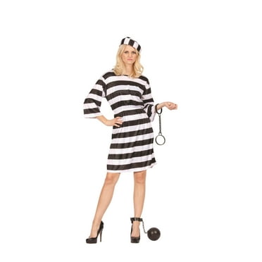 Princess in Prison Black and White Adult Halloween Costume - Walmart.com