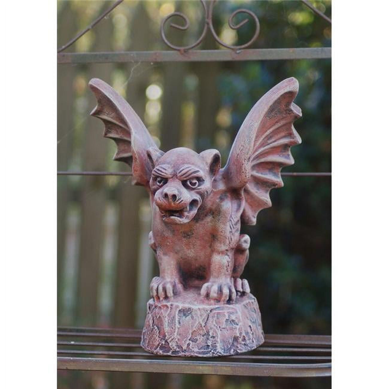 LADYBUG 80014B Outdoor Crushed Marble Resin Brick Red Gargoyle Statue ...