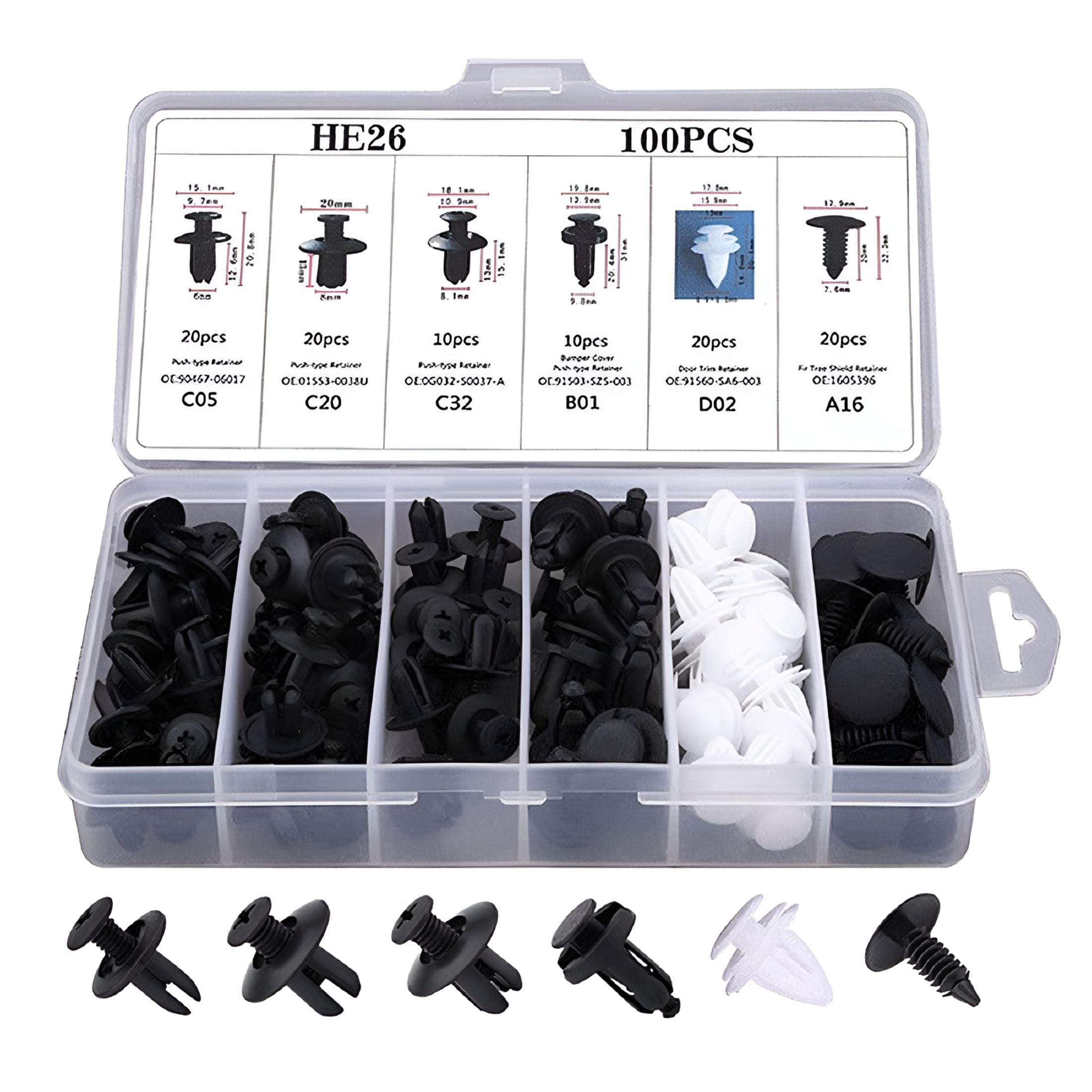 LADYGYM 2026 New 100 Pcs Fender Liner Fastener Rivet Push Clips ...