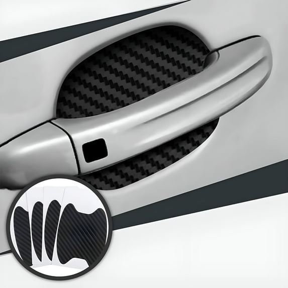 LADYGYM 2026 New 4Pcs Car Door Handle Cup Protector 3D Carbon Fiber ...
