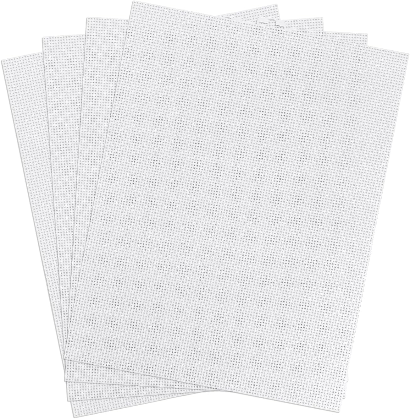 LAEYI Plastic Mesh Canvas White Cross-Stitch Aida Cloth, 13.6"x10.4" (4 ...