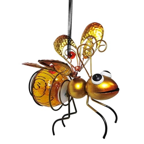 LAFANDE Solar-Powered Hanging Bee Light, LED Hanging Solar Dragonfly ...