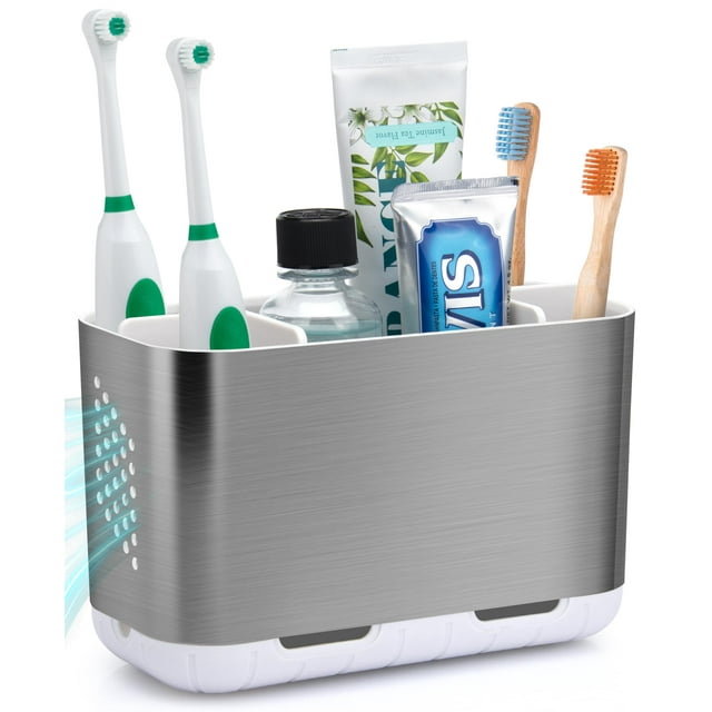 LAFARA Toothbrush Holders for Bathroom Organizer Countertop, Detachable ...