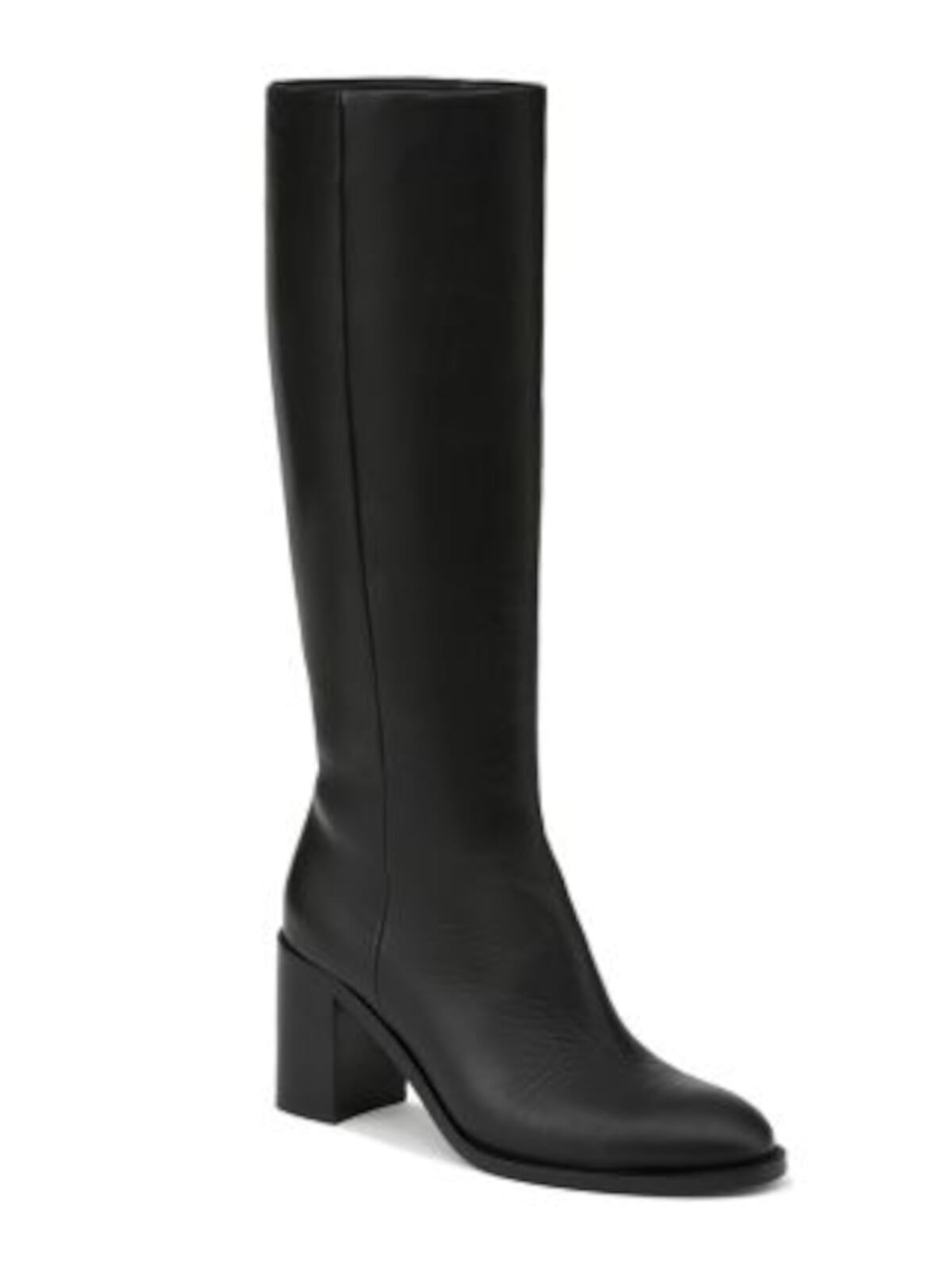 LAFAYETTE 148 NEW YORK Womens Black Padded Round Toe Block Heel Zip-Up ...
