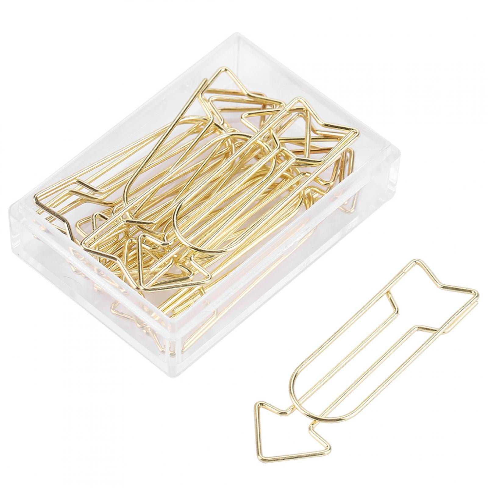 LAFGUR 12pcs Gold Electroplating Metal Arrow Shaped Paper Clip Funny ...