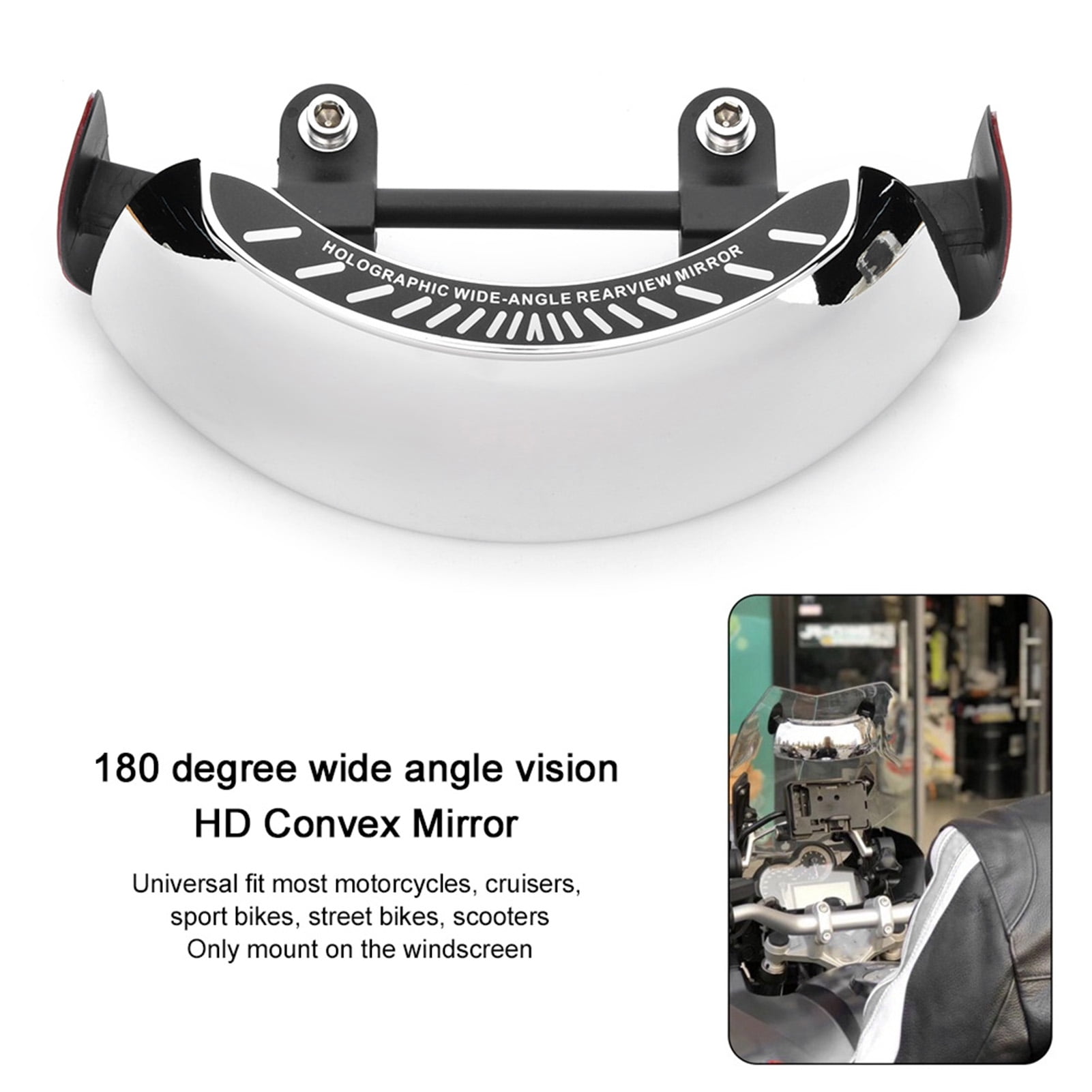 LAFGUR Add On Rearview Mirror,Motorcycle Wide Angle Rearview Mirror ...