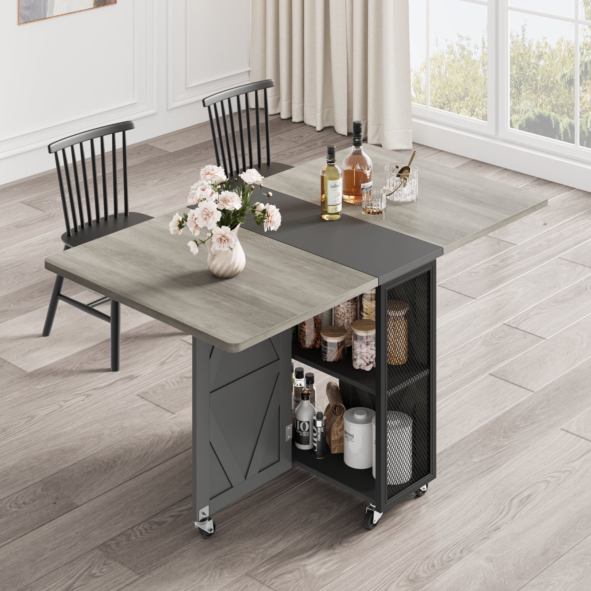 LAFGUR Folding Dining Tables, Drop Leaf Dining Table for Small Spaces ...