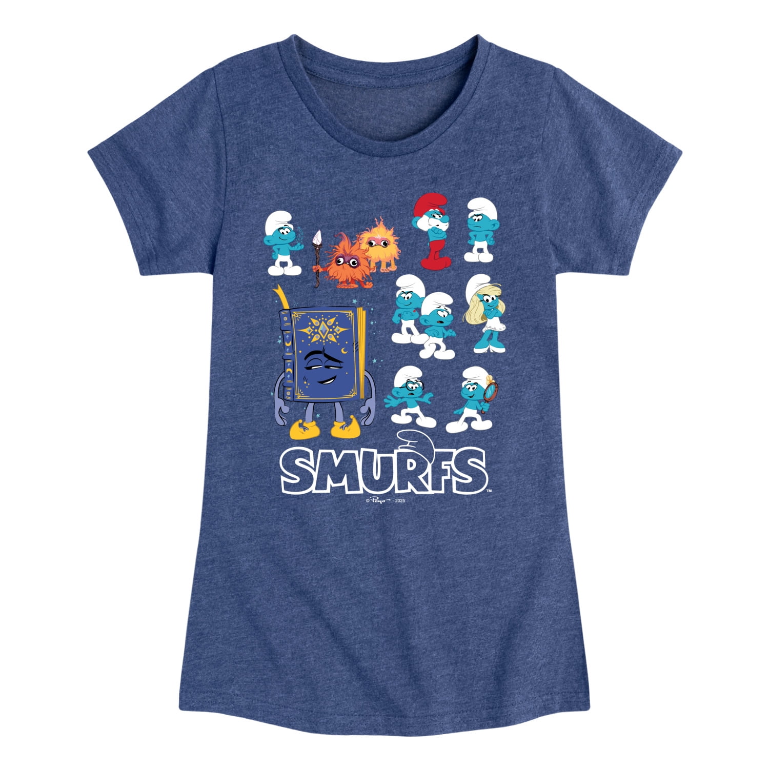 LAFIG - Smurf Grid - Youth Girls Fitted Short Sleeve T-Shirt - Walmart.com