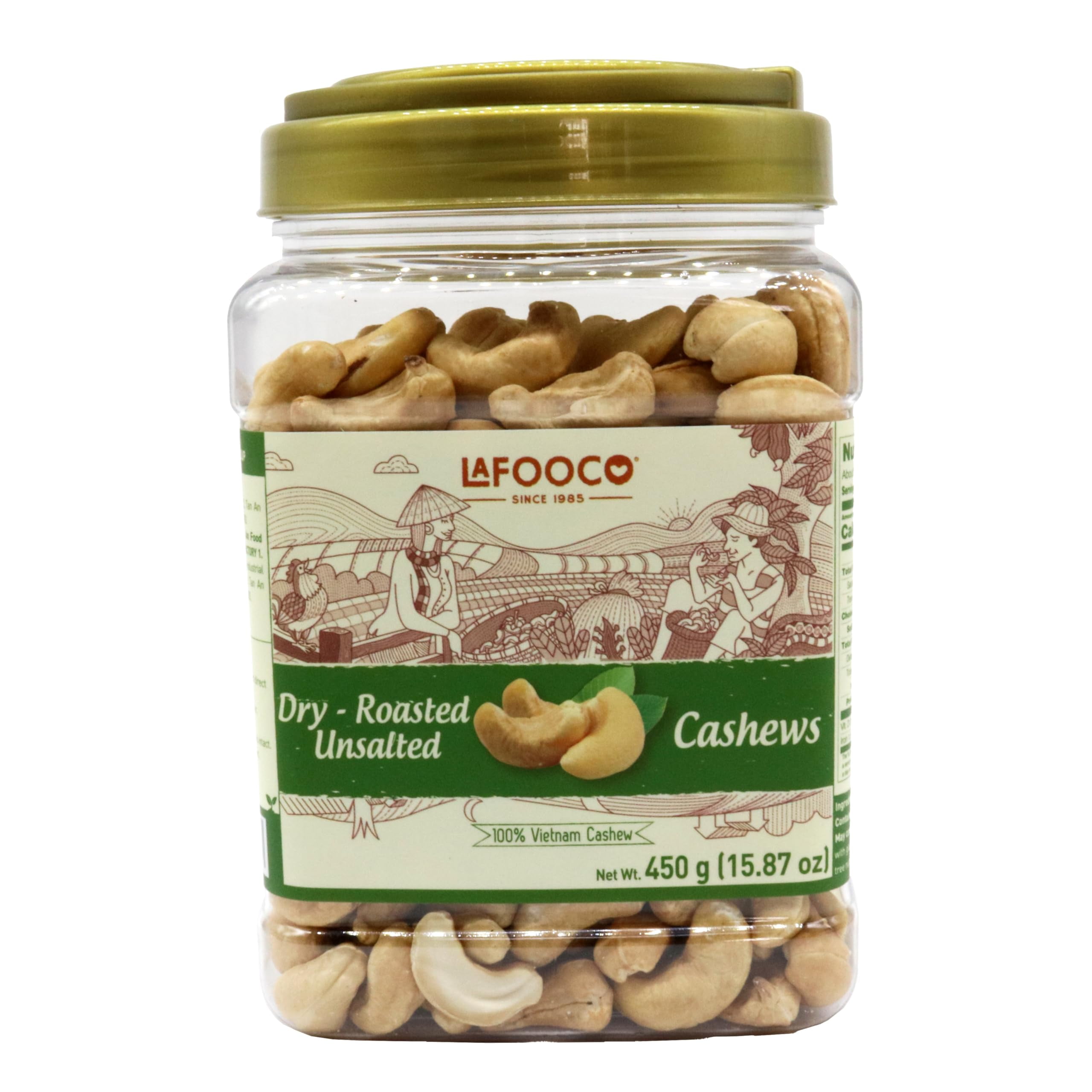 LAFOOCO Dried - Roasted DMF15 Unsalted Cashews, No Oil, 100% Natural ...