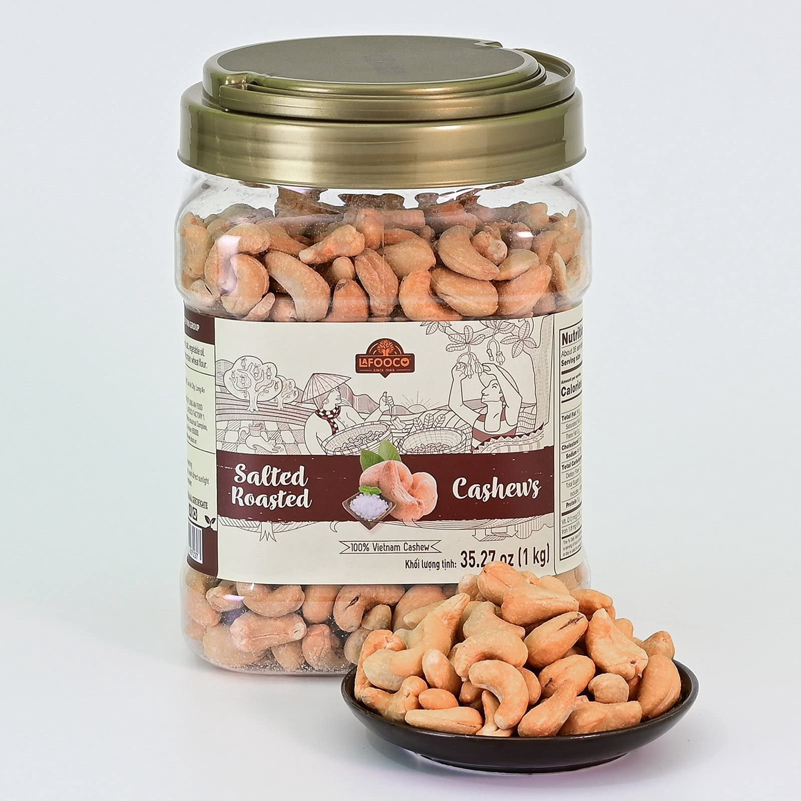 LAFOOCO Salted Roasted Cashews IRF13 Premium Cashews Vegan Snacks, Rich ...