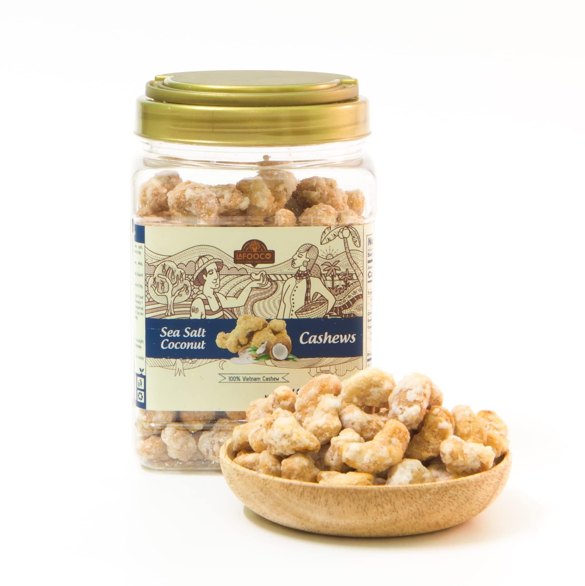 LAFOOCO Sea Salt Coconut AKF18 Cashews, Premium Cashews, Lightly Sea ...