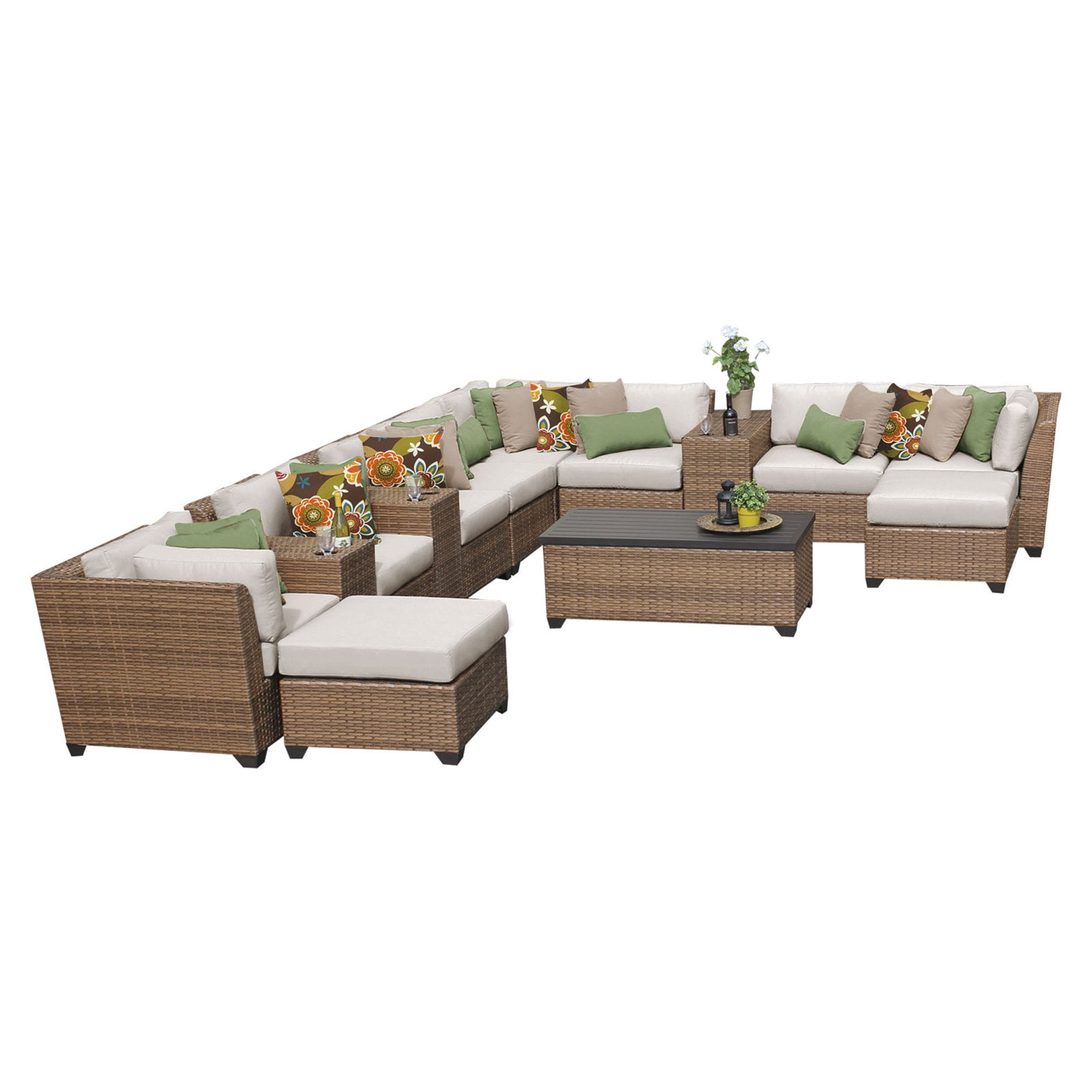 LAGUNA-14a-BEIGE Laguna 14 Piece Outdoor Wicker Patio Furniture Set 14a ...