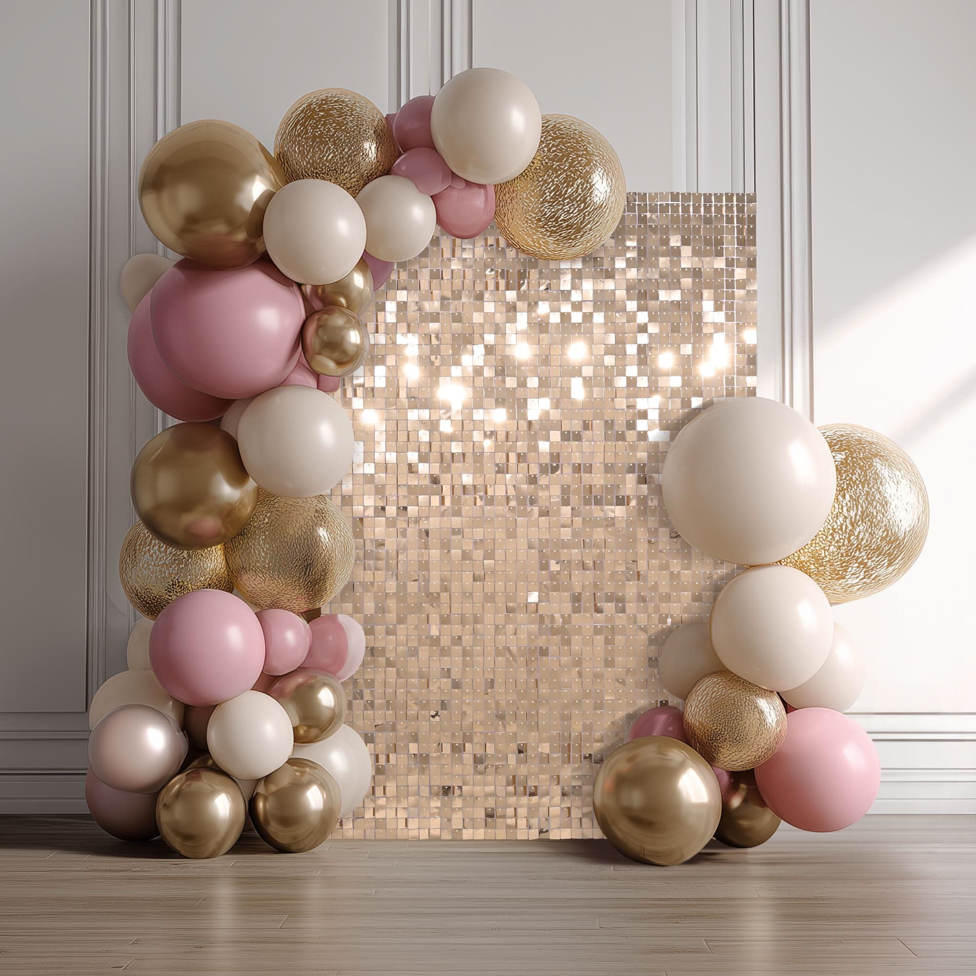 LAGarden 24 Pcs Shimmer Wall Backdrop Panels Square Sequin Photo ...
