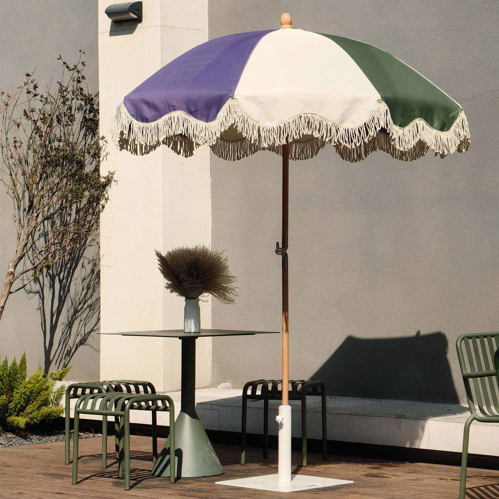 LAGarden Palm Springs 6Ft Patio Fringe Umbrella with Tassel Carry Bag ...