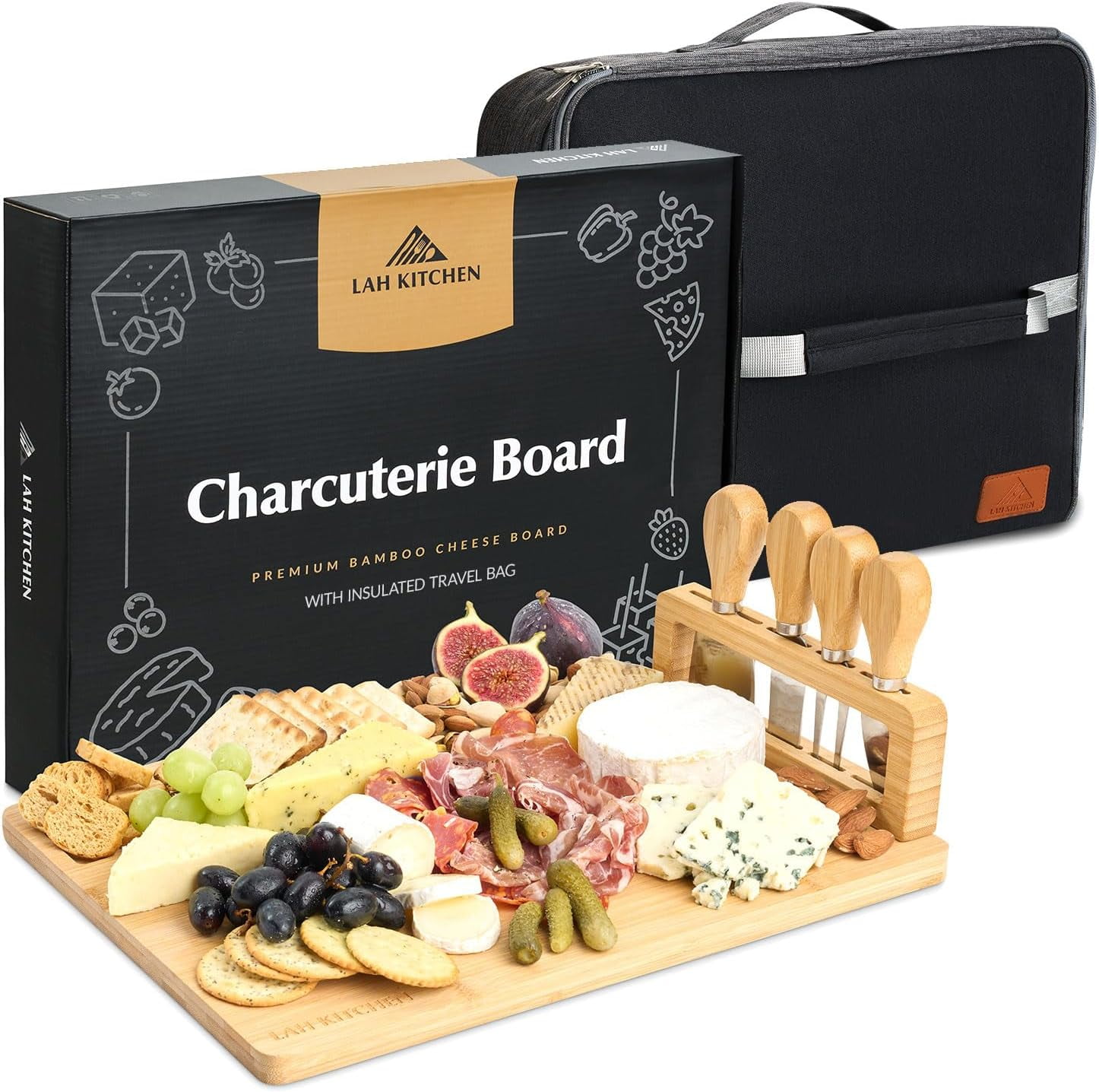 LAH Kitchen Large Charcuterie Board Gift Set w Accessories - Insulated ...