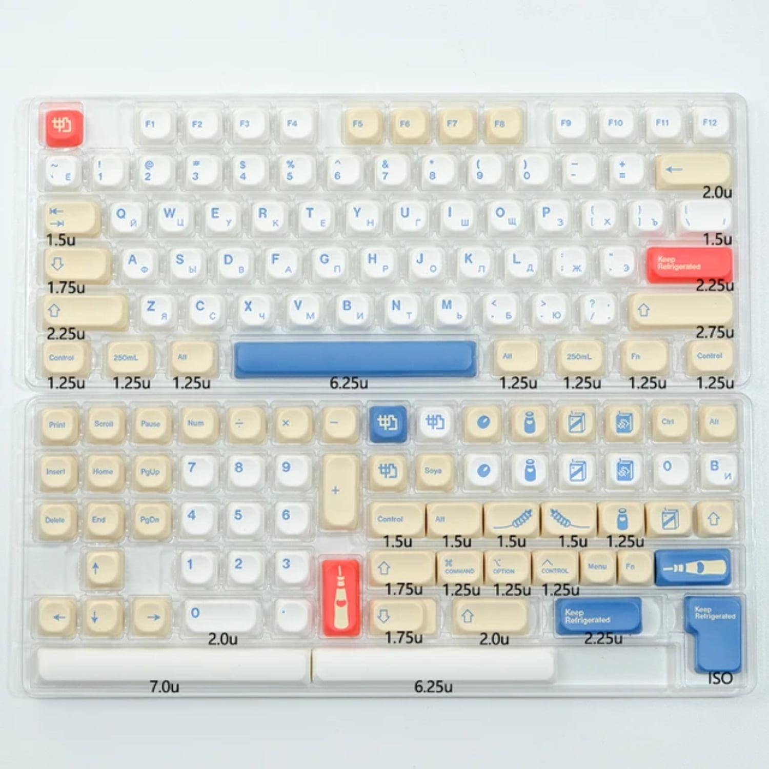 LAHABO 138 Keys/Set PBT KOA Profile Sushi Keycaps Russian Korean ...