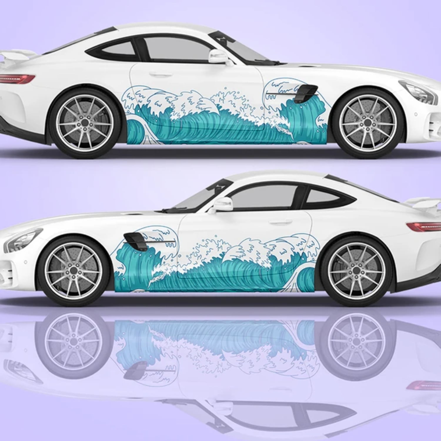 LAHABO Big Wave Car Wrap Sticker Japanese Sea Wave Art GM Wrap High ...