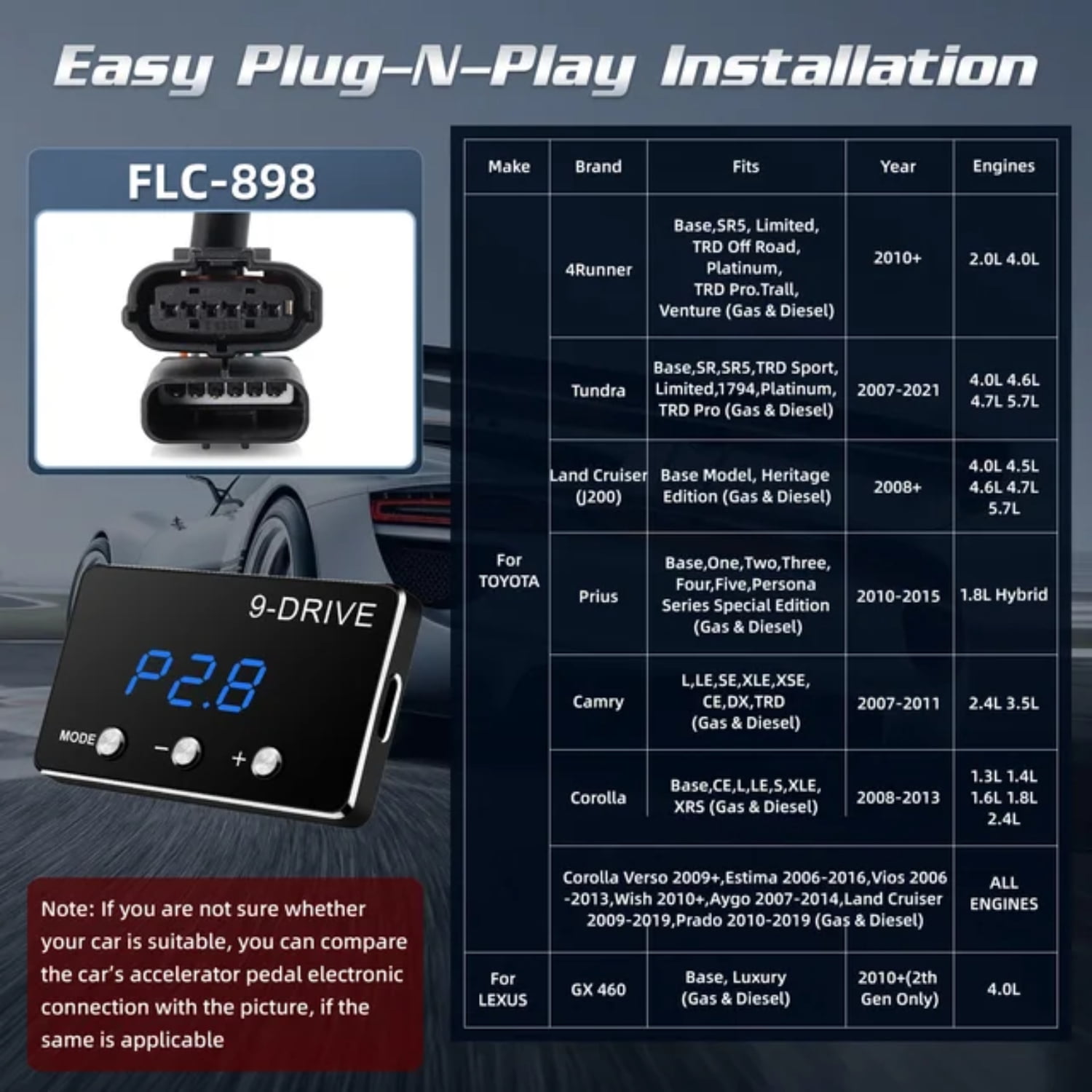 LAHABO Car Electronic Throttle Controller Racing Accelerator Potent ...
