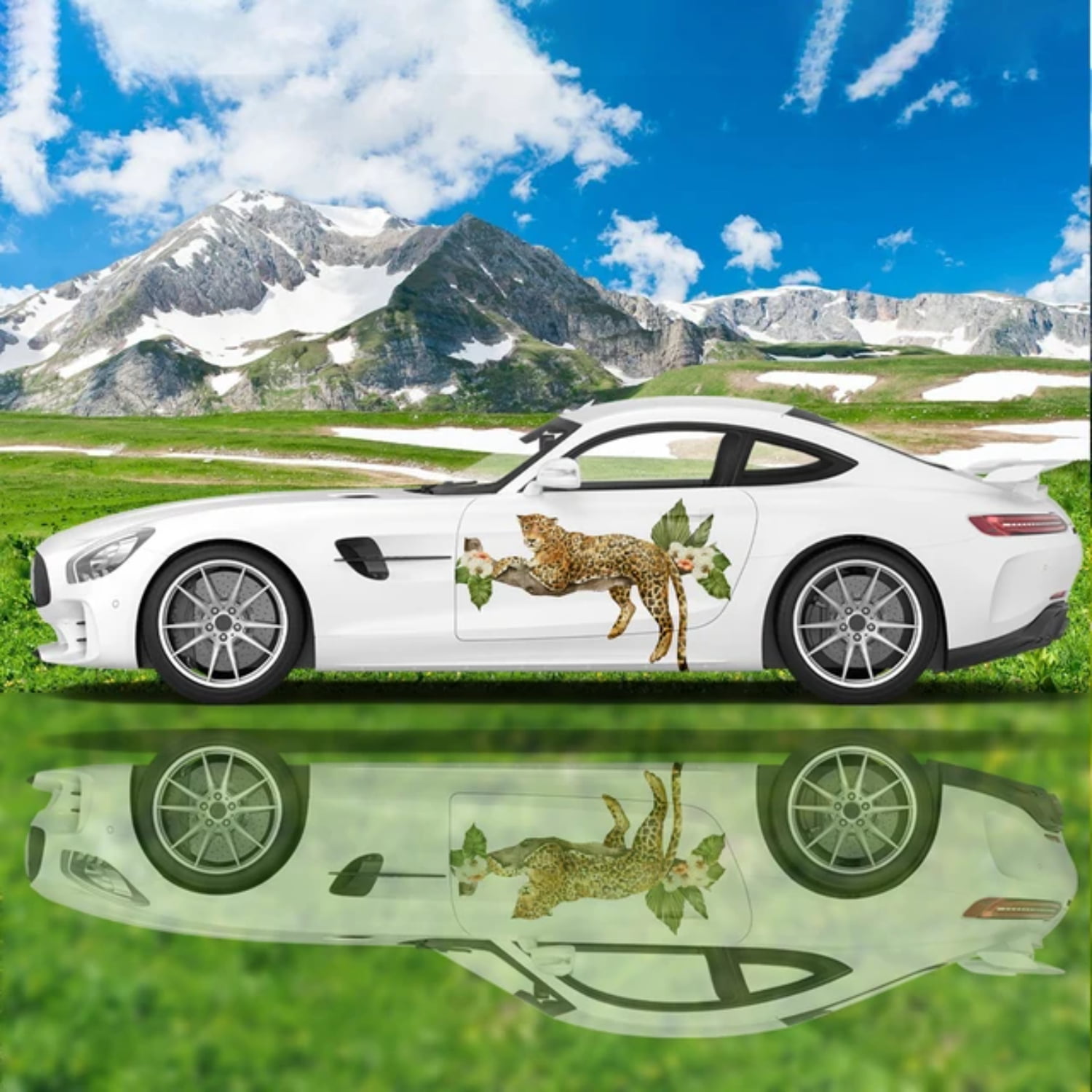 LAHABO Green Cactus Racing Car Graphic Decal Full Body Vinyl Wrap ...